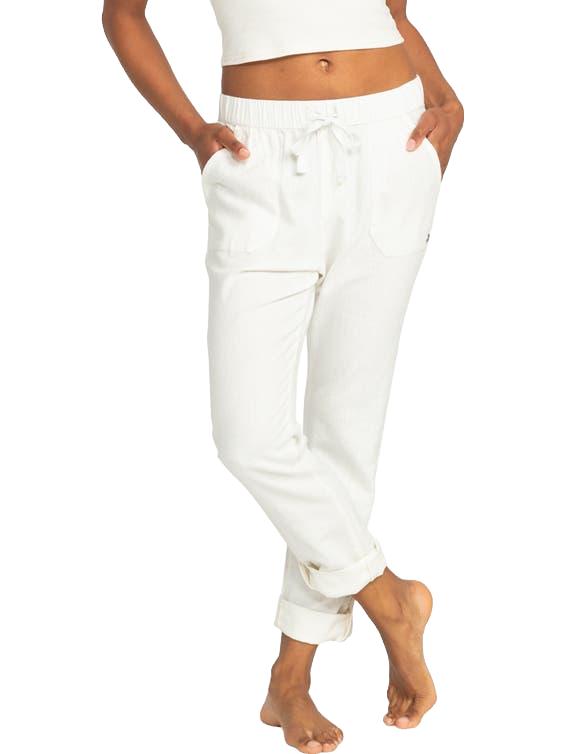 ROXY Tie Waist Linen Blend Pants